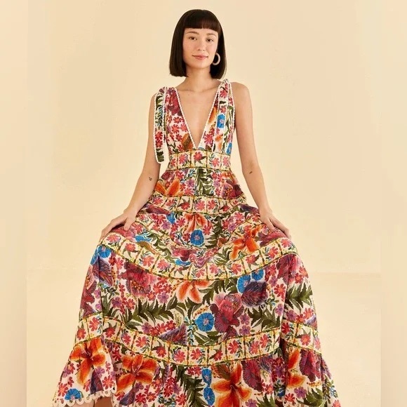 FARM Rio | Dresses | Farm Rio Floral Maxi Dress Small | Poshmark